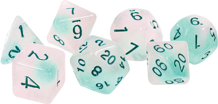 RPG Dice Set (7) Frosted Glowworm – Mayhem's Bookstore & Board Game Cafe